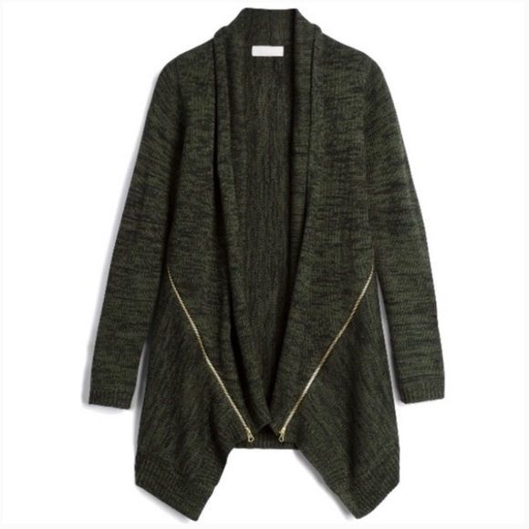 Emily Rose | Jackets & Coats | Emily Rose Dark Green Zipper Cardigan ...